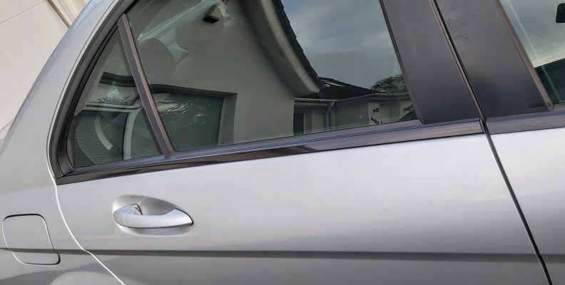 W204 rear door to window trim - delaminating. Replace or wrap ...