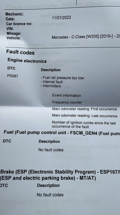 C43 2019 - P0087 fuel rail pressure | Engine | MBClub UK - Bringing ...