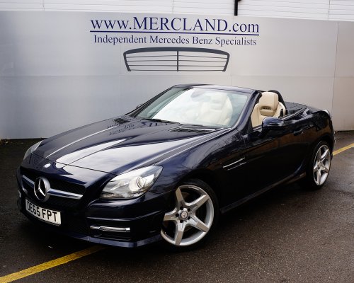 2015 (65) MERCEDES BENZ SLK 250D AMG SPORT CONVERTIBLE DIESEL AUTO BLUE ...