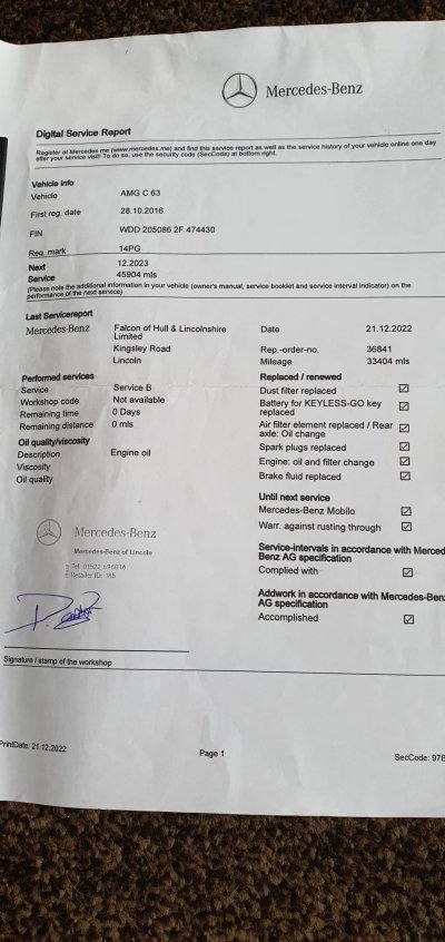 Basic A service w204 c63 with no extra items due | Parts, Maintenance ...