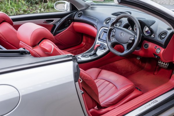 My SL55, gleaming silver and sumptuous red leather | Mercedes Cars for ...
