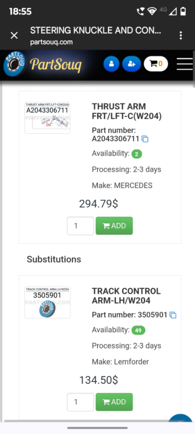 Part number check please - front lower arms | Wheels, Tyres, Brakes ...