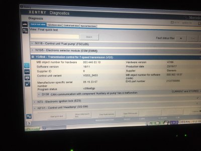 W204 ECU fault code problems with variant coding of ESP and EIS/EZS ...